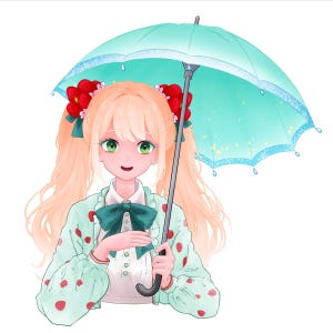 Vtuber Model – Live2d Model / Strawberry Girl With Umbrella / Half Body ...