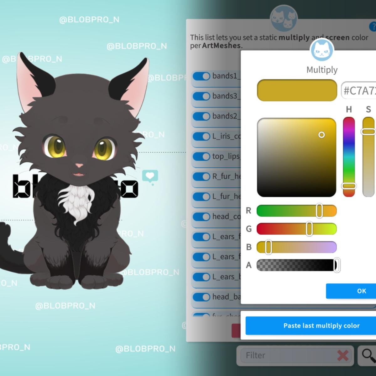 Modelo Vtuber Live2D Modelo de gato personalizable Modelo de gato ...