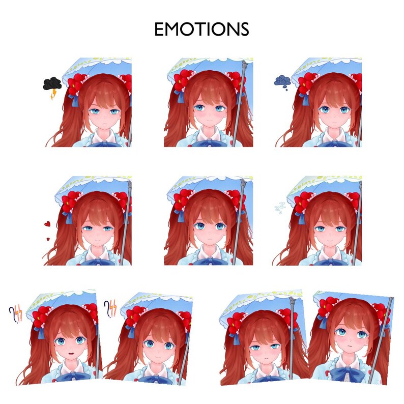 Vtuber Model – Live2d Model / Strawberry Girl With Umbrella / Half Body ...