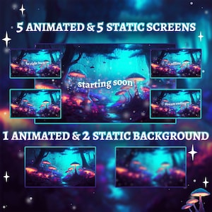 Twitch Overlay Stream Package Fairy Cozy Forest With Magical Mushrooms ...