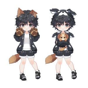 Male Premade Vtuber Model - Customizable Chibi Model Live2d - Dog Male ...