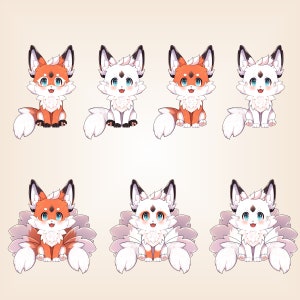 Customizable Live2d Vtuber | Anime Fox Model | Editable & Rigging ...