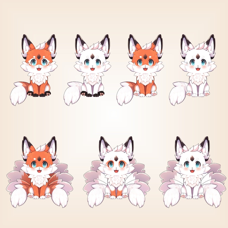 Customizable Live2d Vtuber Anime Fox Model Editable & Rigging ...