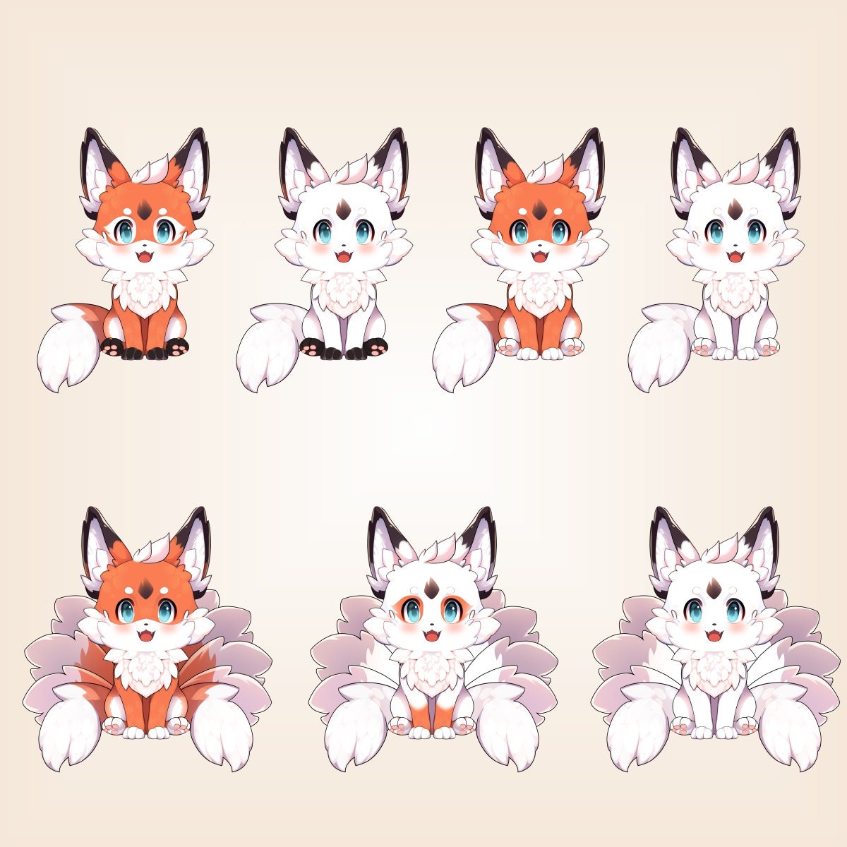 Customizable Live2d Vtuber Anime Fox Model Editable & Rigging ...