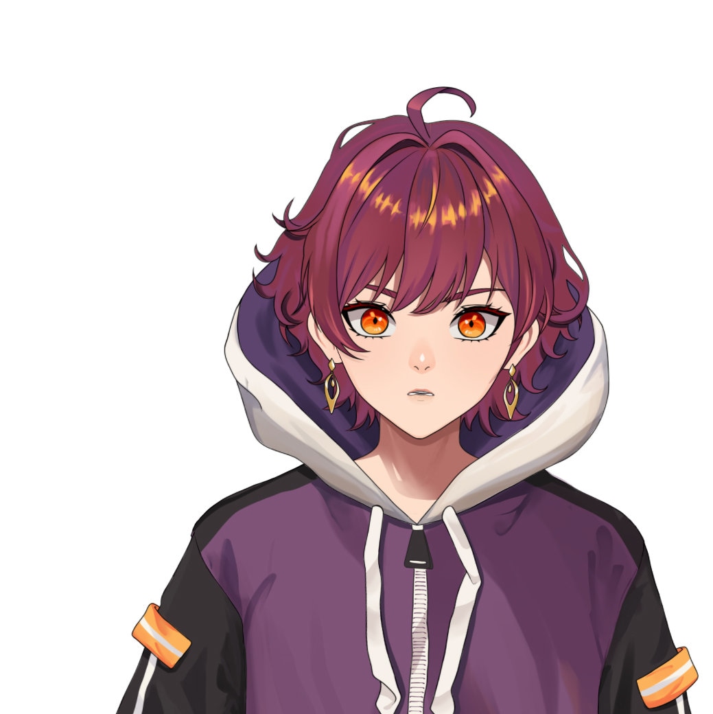 Boy Live2d Vtuber Model Hoody Oni Boy Model, Aries Boy Half Body for ...