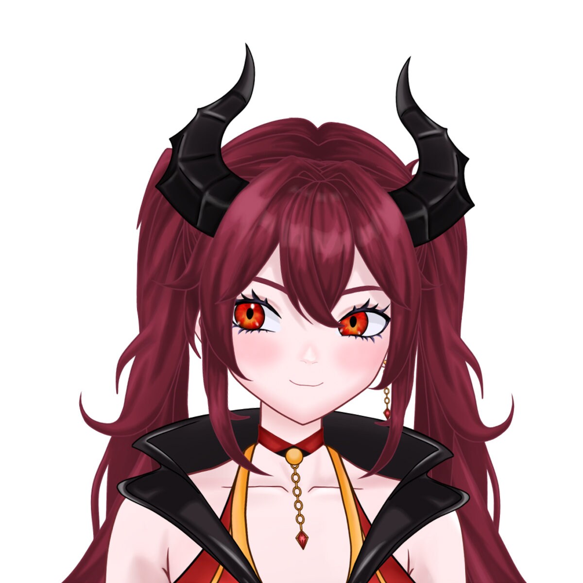 Live2d Vtuber Model - Imp Girl Premade Model for Vtube Studio, Aries Girl Half Body, Devil ...