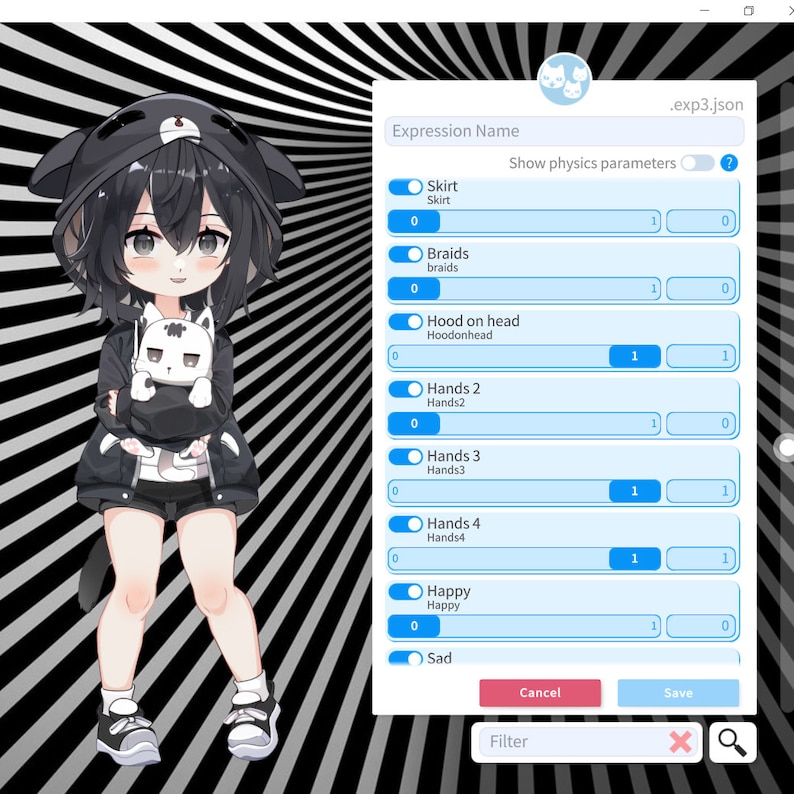 Customizable Live2d Premade Vtuber | Chibi Model | Editable & Rigging ...