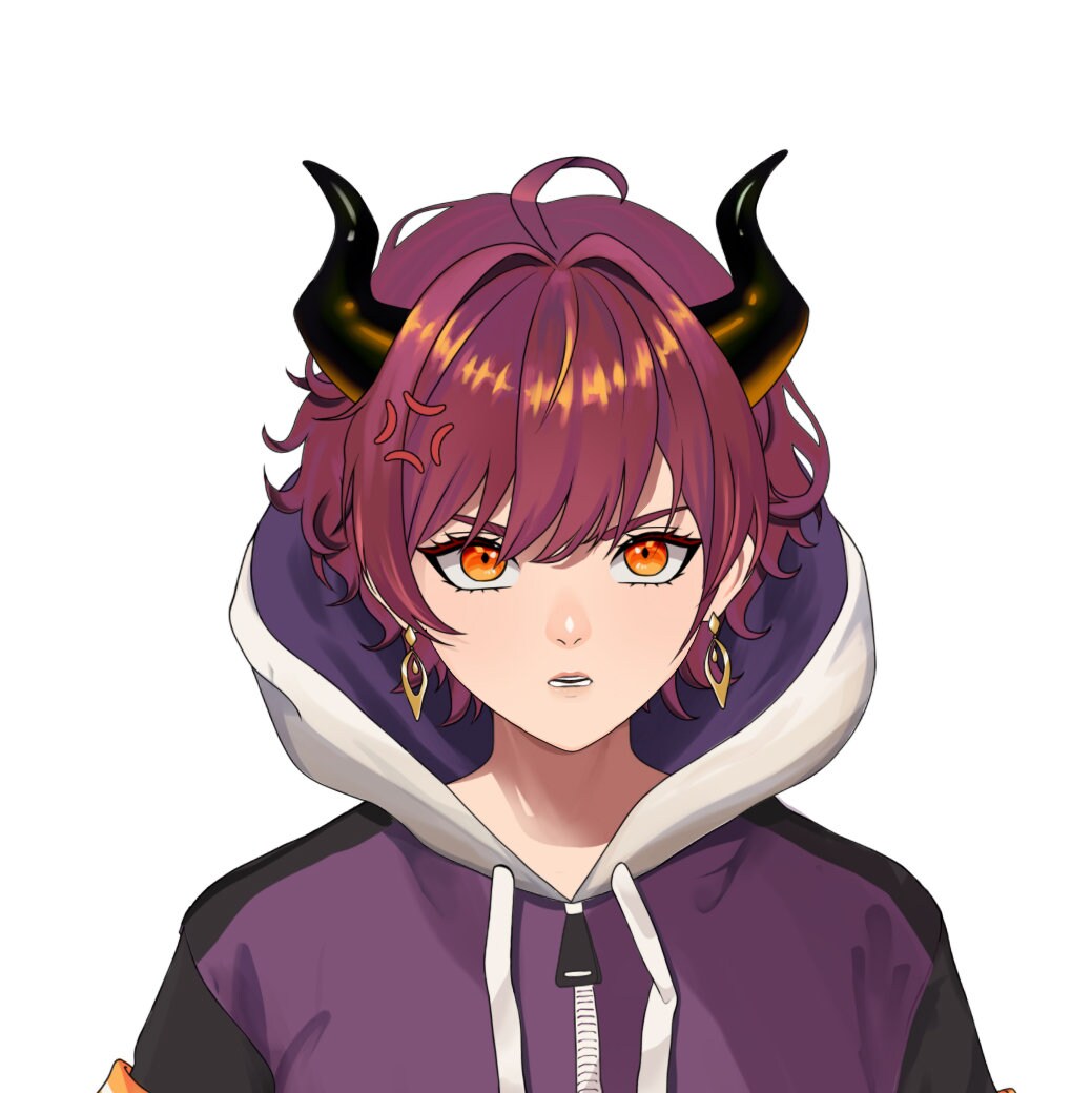 Boy Live2d Vtuber Model Hoody Oni Boy Model, Aries Boy Half Body for ...