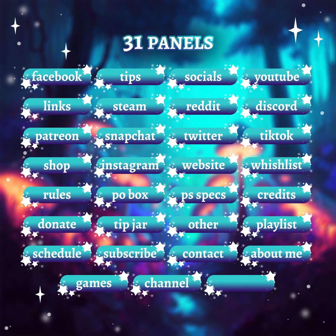 Twitch Overlay Stream Package Fairy Cozy Forest With Magical - Etsy