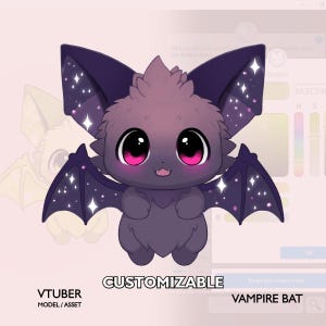 Premade Vtuber Model - Vampire Bat Live2d - Halloween Bat Avatar ...