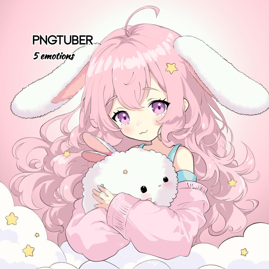 Pngtuber Avatar Bunny Girl Model, Pink Girl Veadotube Model, Female ...