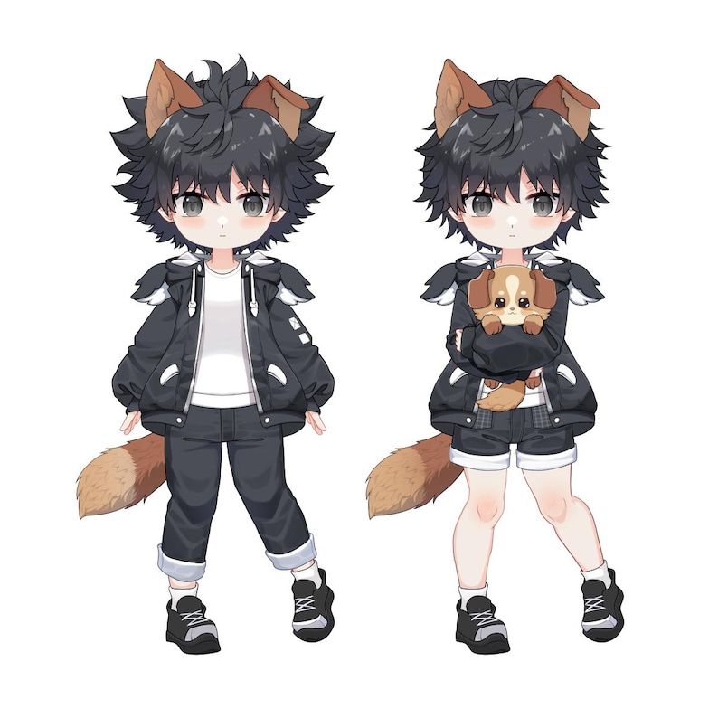 Male Premade Vtuber Model - Customizable Chibi Model Live2d - Dog Male Model - Etsy