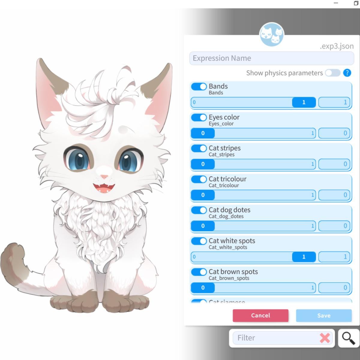 Modelo Vtuber Live2D - Modelo de gato personalizable - Modelo de gato ...