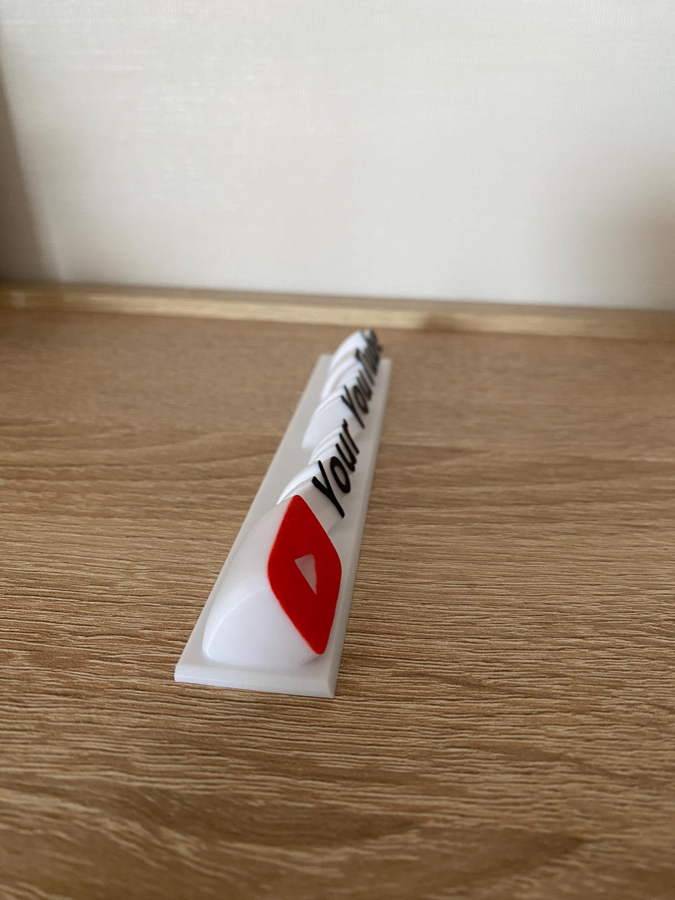 Youtube Nameplate – 3D Printed Custom Youtube Logo With Channel Name - Etsy