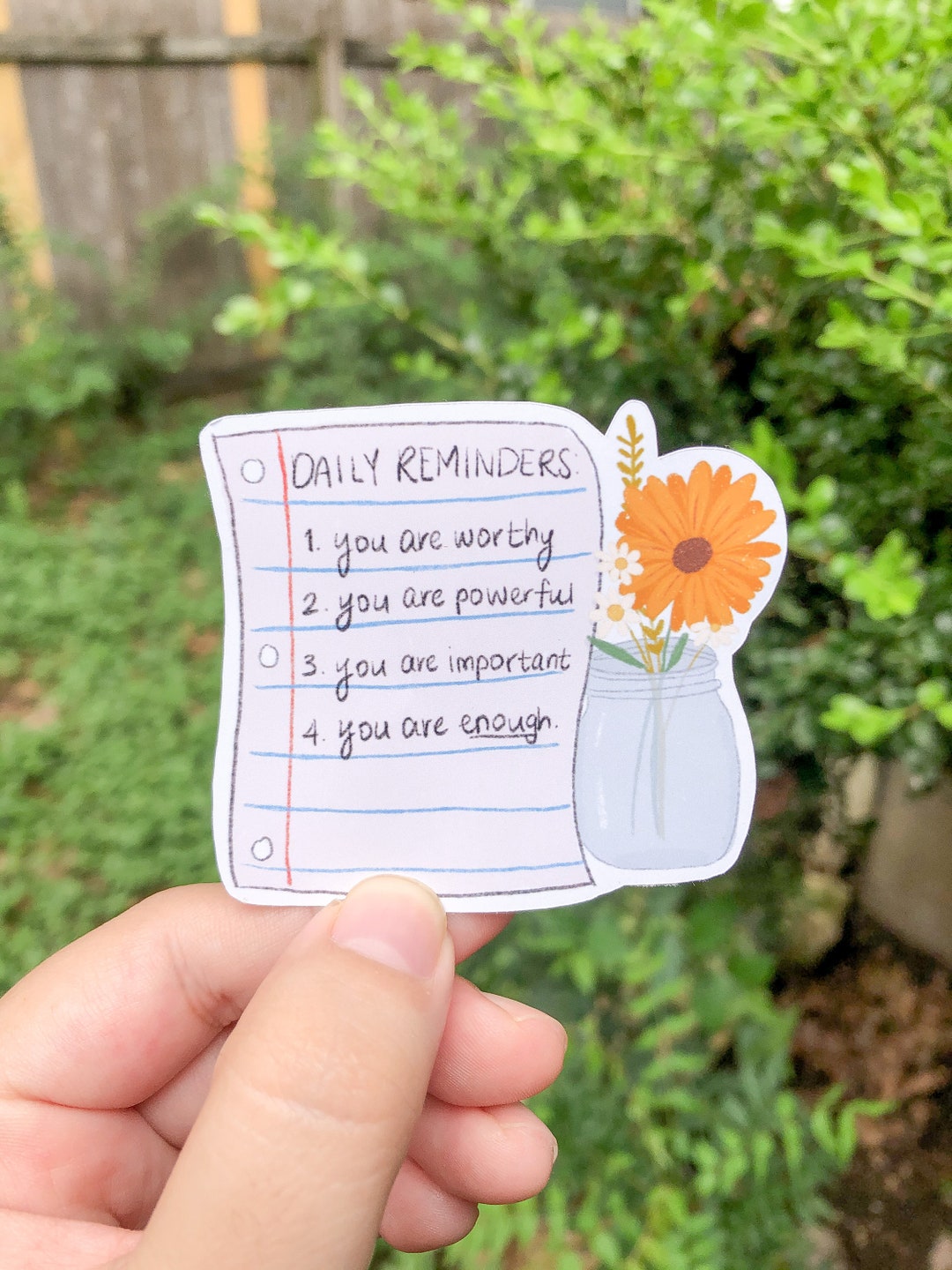 Daily Affirmations Vinyl Sticker | Mental Health Reminders | Die-cut ...
