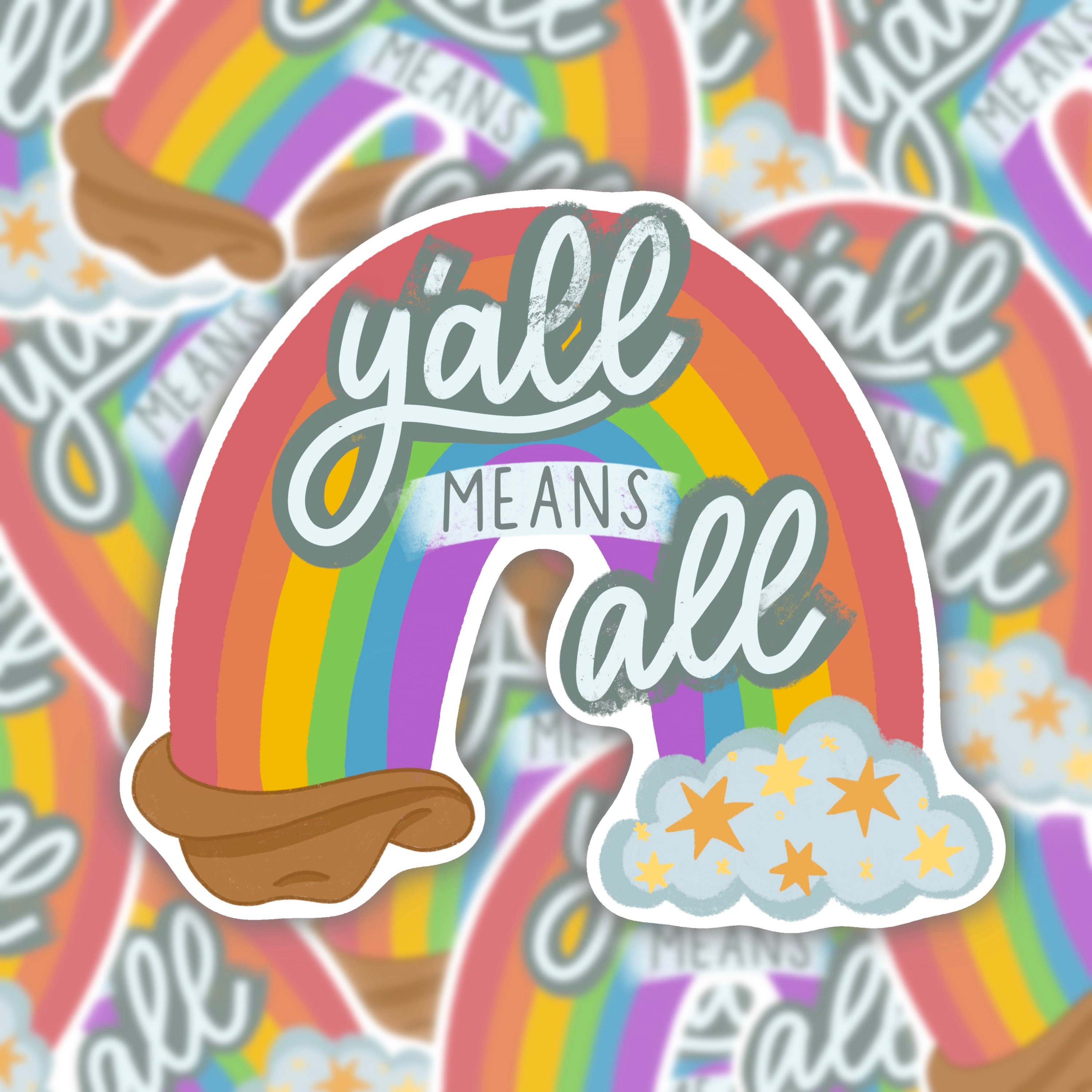 Y'all Means All Texas PRIDE Rainbow Sticker - Etsy