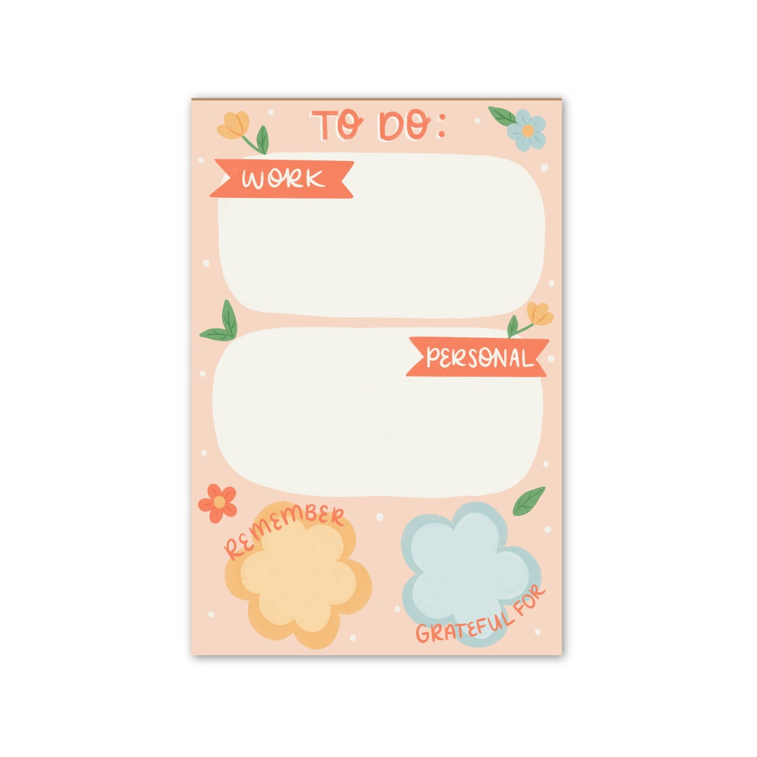 Daily Organization Notepad | To-do Work and Personal | Illustrated ...