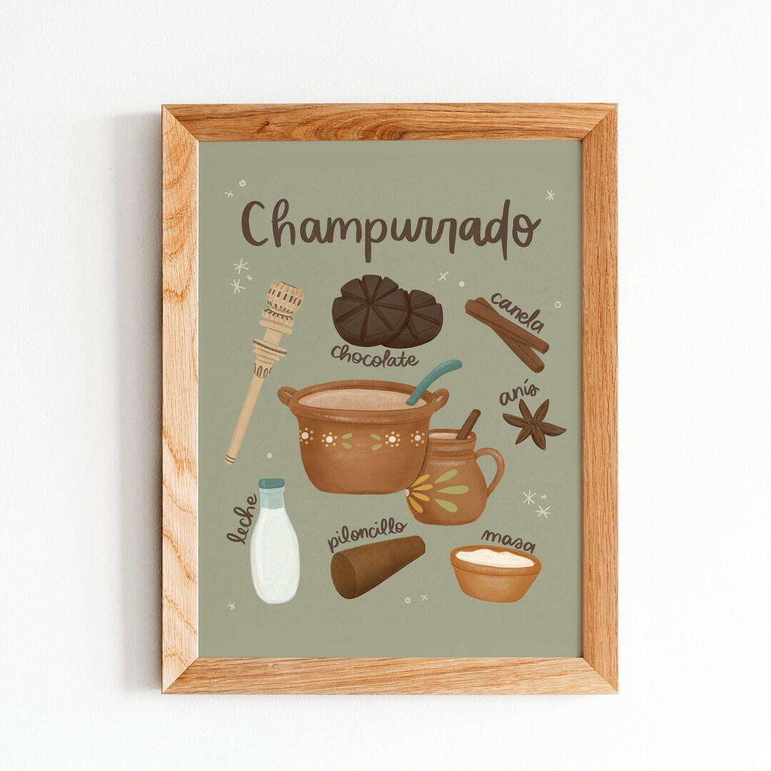 Champurrado Recipe Illustration | Atole Art Print | Hand-drawn | Latinx ...