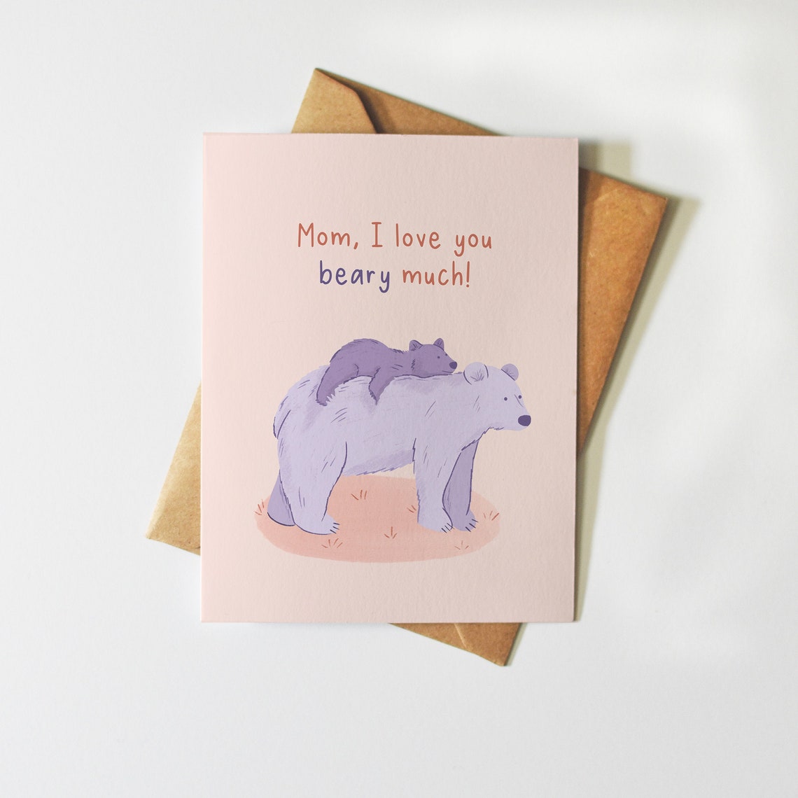 Mom I Love You Beary Much Mama Bear Greeting Card I Love - Etsy UK