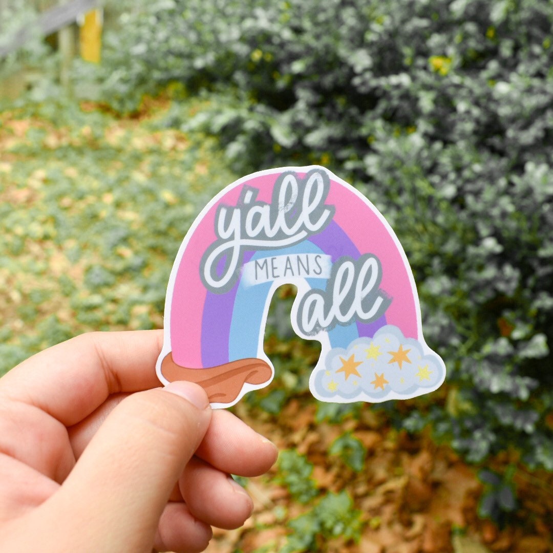 Y'all Means All Texas PRIDE Bi Flag Rainbow Sticker - Etsy