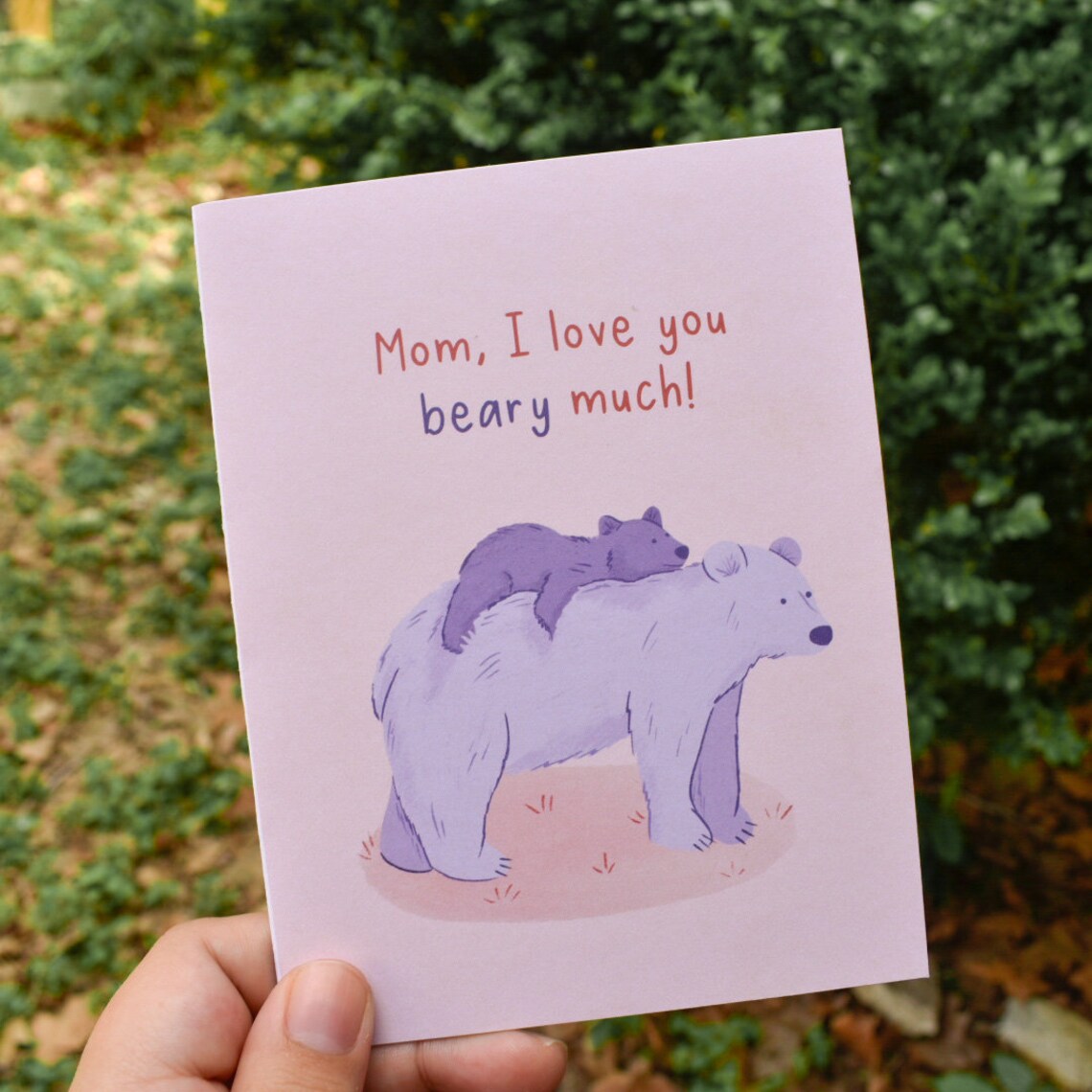 Mom I Love You Beary Much Mama Bear Greeting Card I Love | Etsy