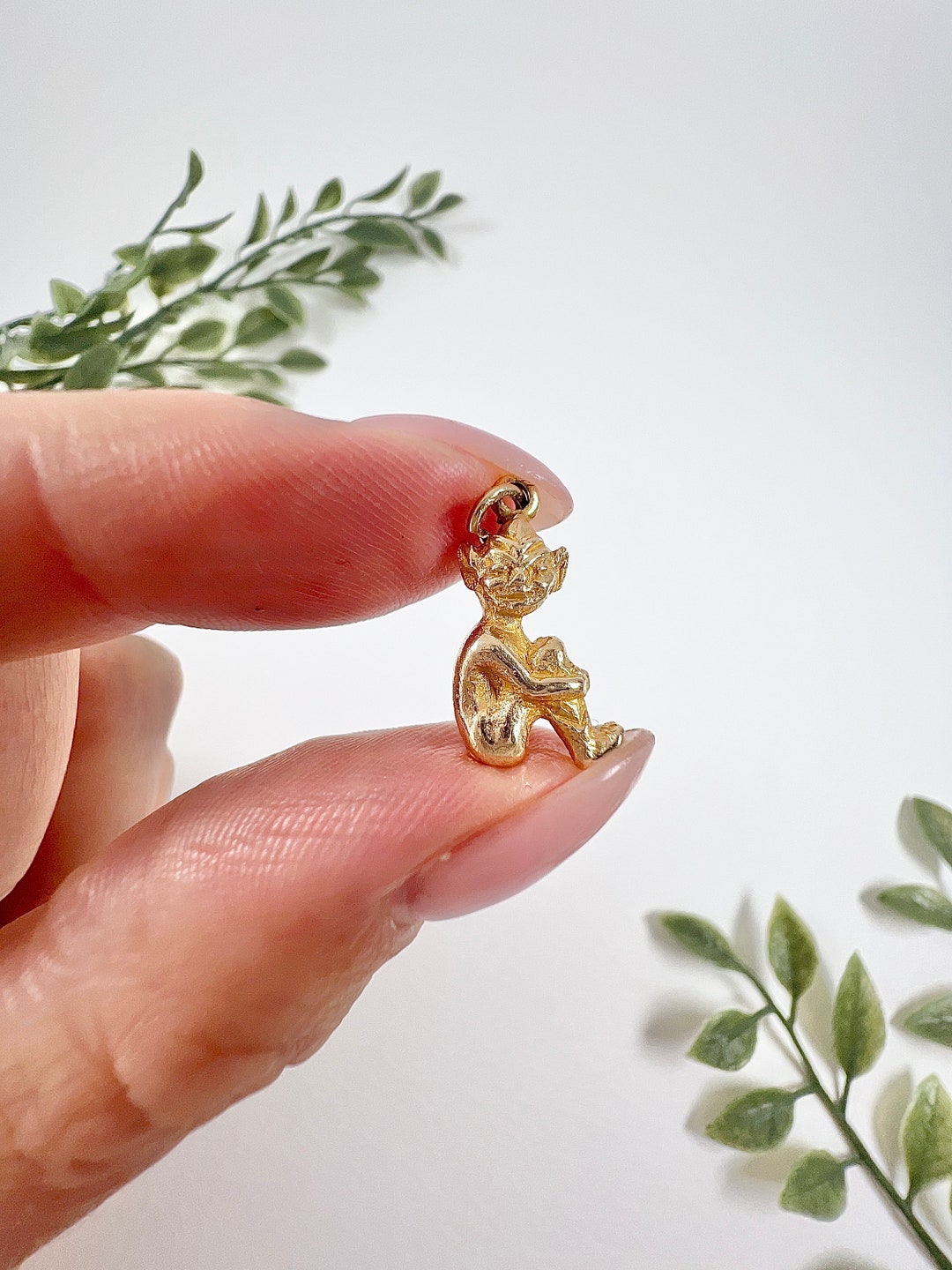 Vintage 9ct Yellow Gold, London Hallmarked 1960, Pixie Pendant, Fairy Lucky Charm - Etsy