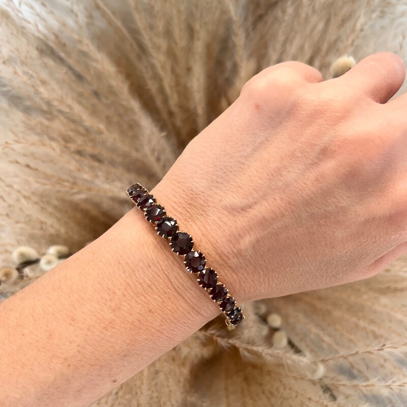 Garnet Bangle - Etsy