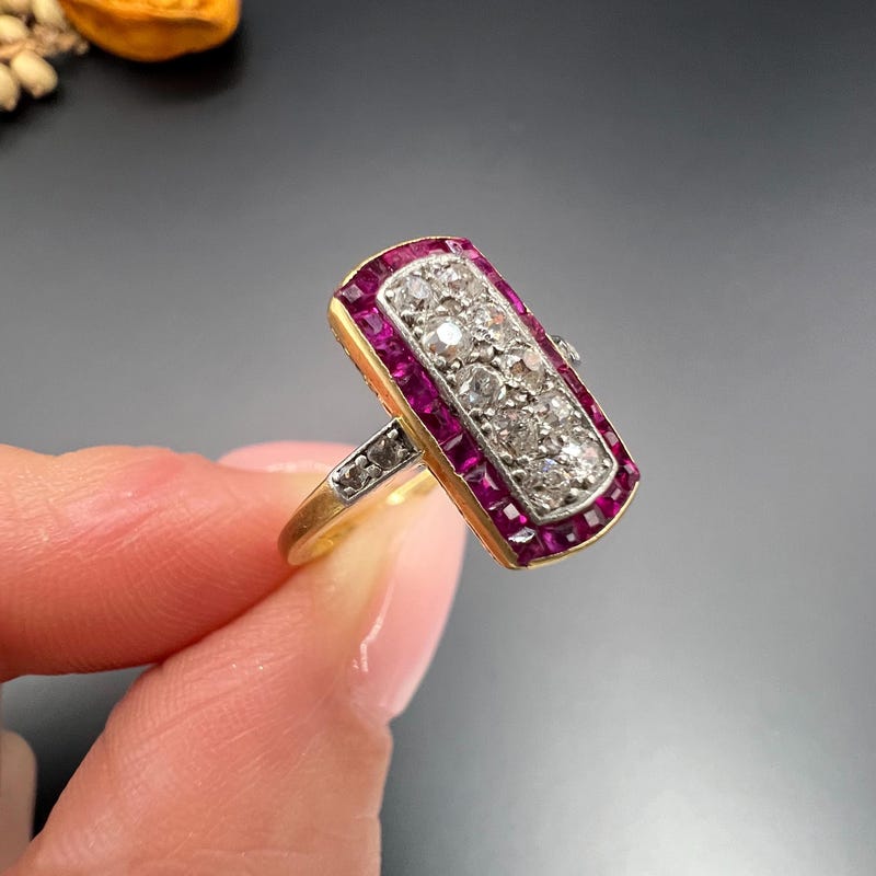 Art Deco Ruby Ring - Etsy