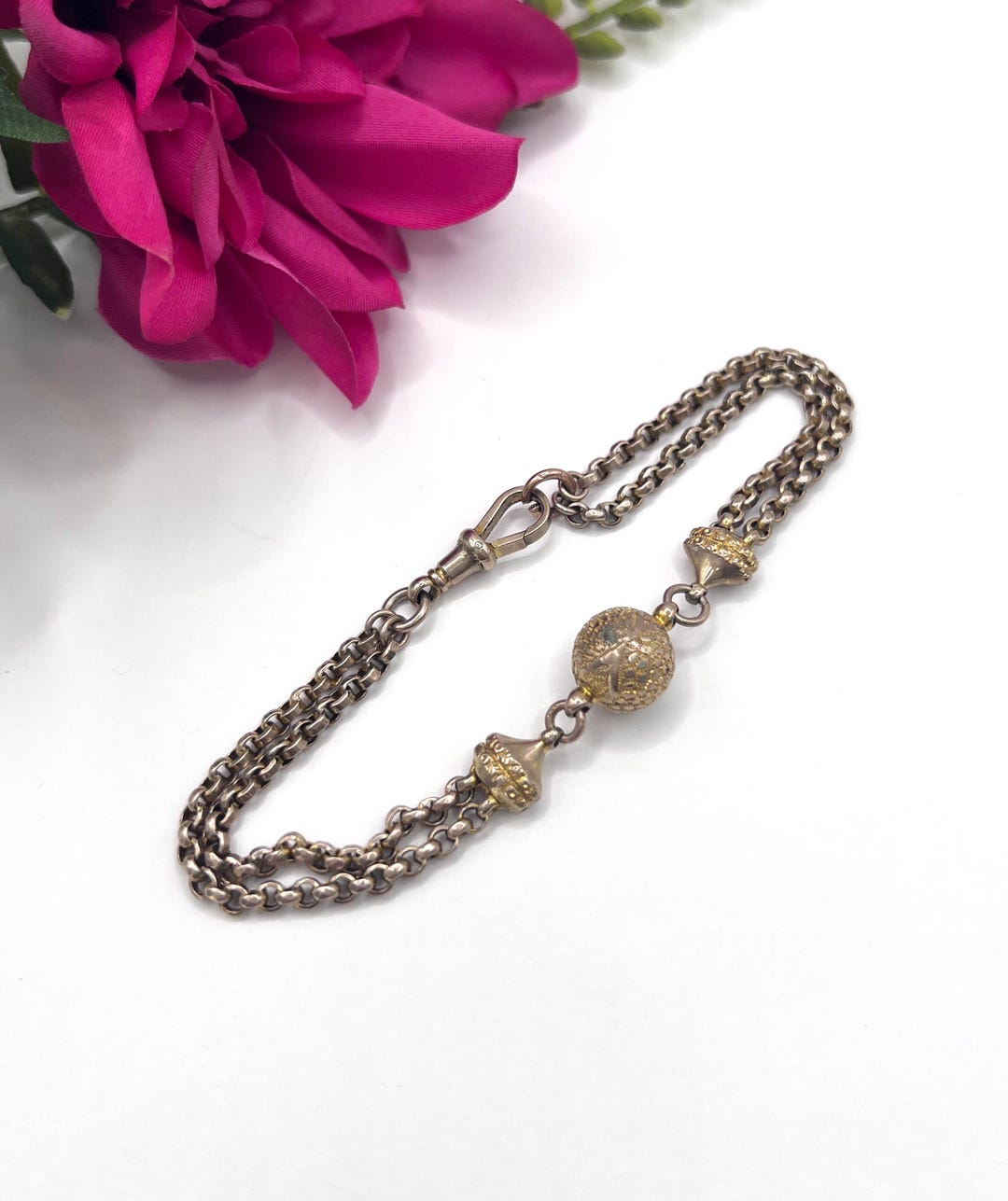 Antique 9ct Gold, Victorian Belcher Link Orb Albertina Bracelet - Etsy ...