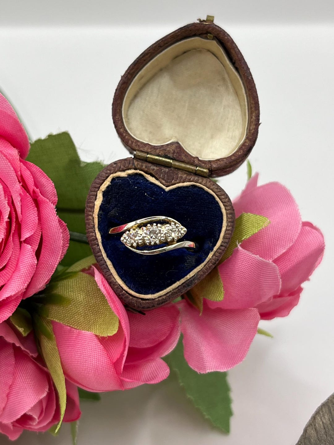 Vintage 18ct Gold & Platinum Diamond Trilogy Crossover Ring - Etsy