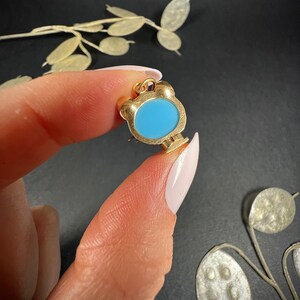 Vintage 1980s 18ct Gold, Turquoise & Ruby Cat Pendant - Etsy