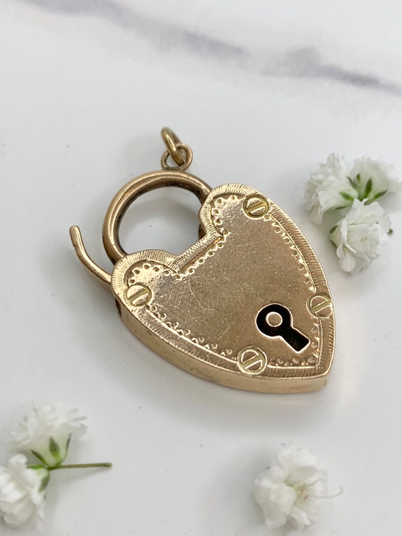 9ct gold padlock heart - Gem