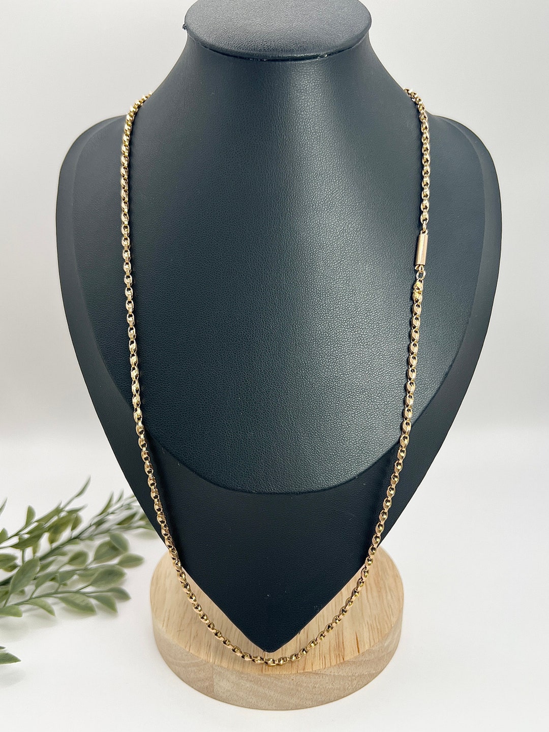 Antique 9ct Rose Gold Tagged, Edwardian 22 Inch Fancy Tulip Link Chain ...