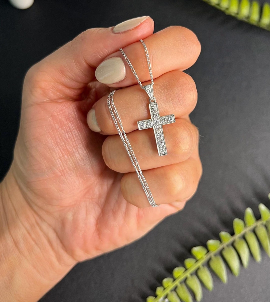 Preloved Platinum Diamond Cross Pendant: Religious Jewelry - Etsy