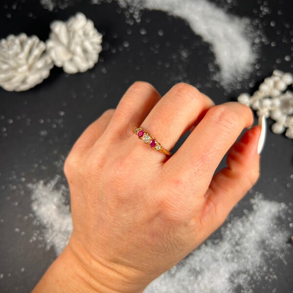 Antique Ruby Stone Ring - Etsy