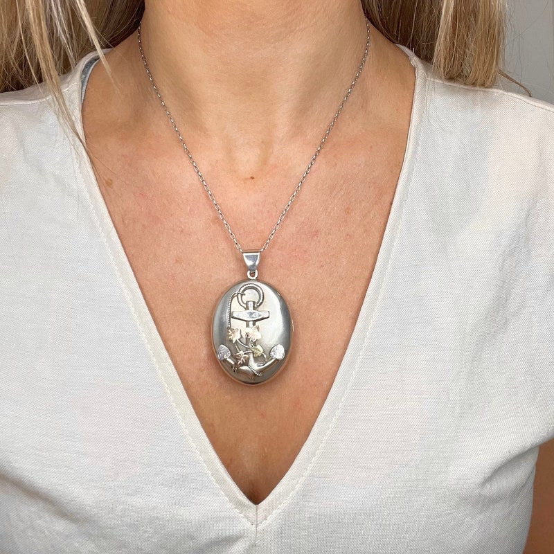 Large Silver Locket - Etsy