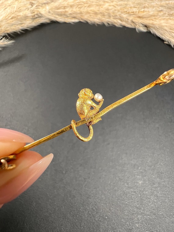 Antique 15ct Yellow Gold & Seed Pearl, Victorian Monk… - Gem