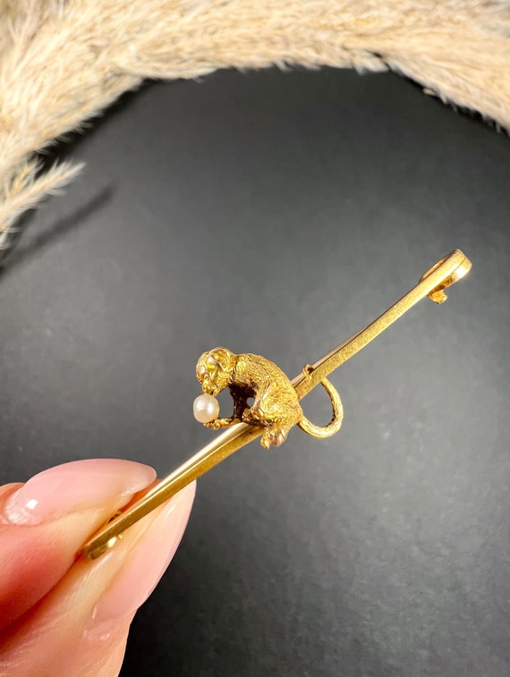 Antique 15ct Yellow Gold & Seed Pearl, Victorian Monk… - Gem