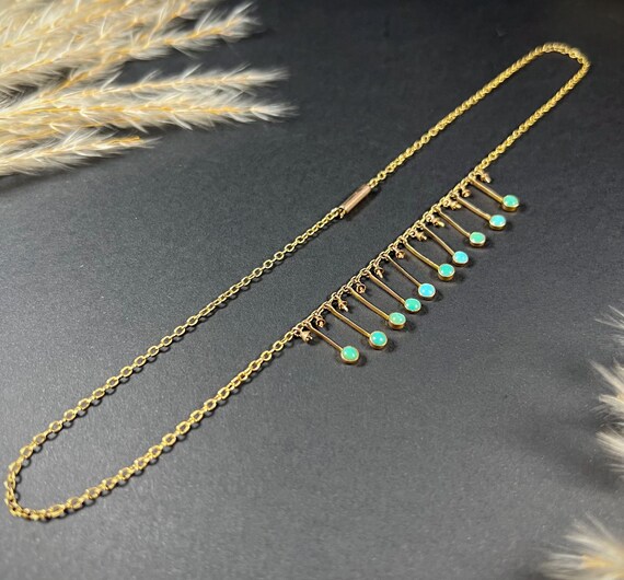 Antique 9ct Rose Gold, Edwardian Turquoise Negligee P… - Gem