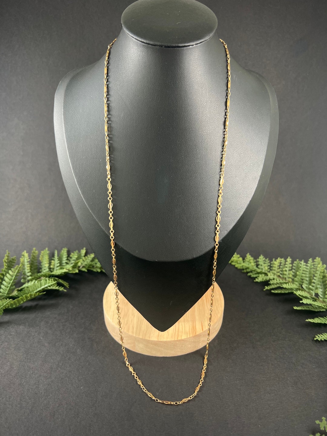 Antique 18ct Yellow Gold, 1920s Fancy Link, 26 Inch Chain Necklace With ...