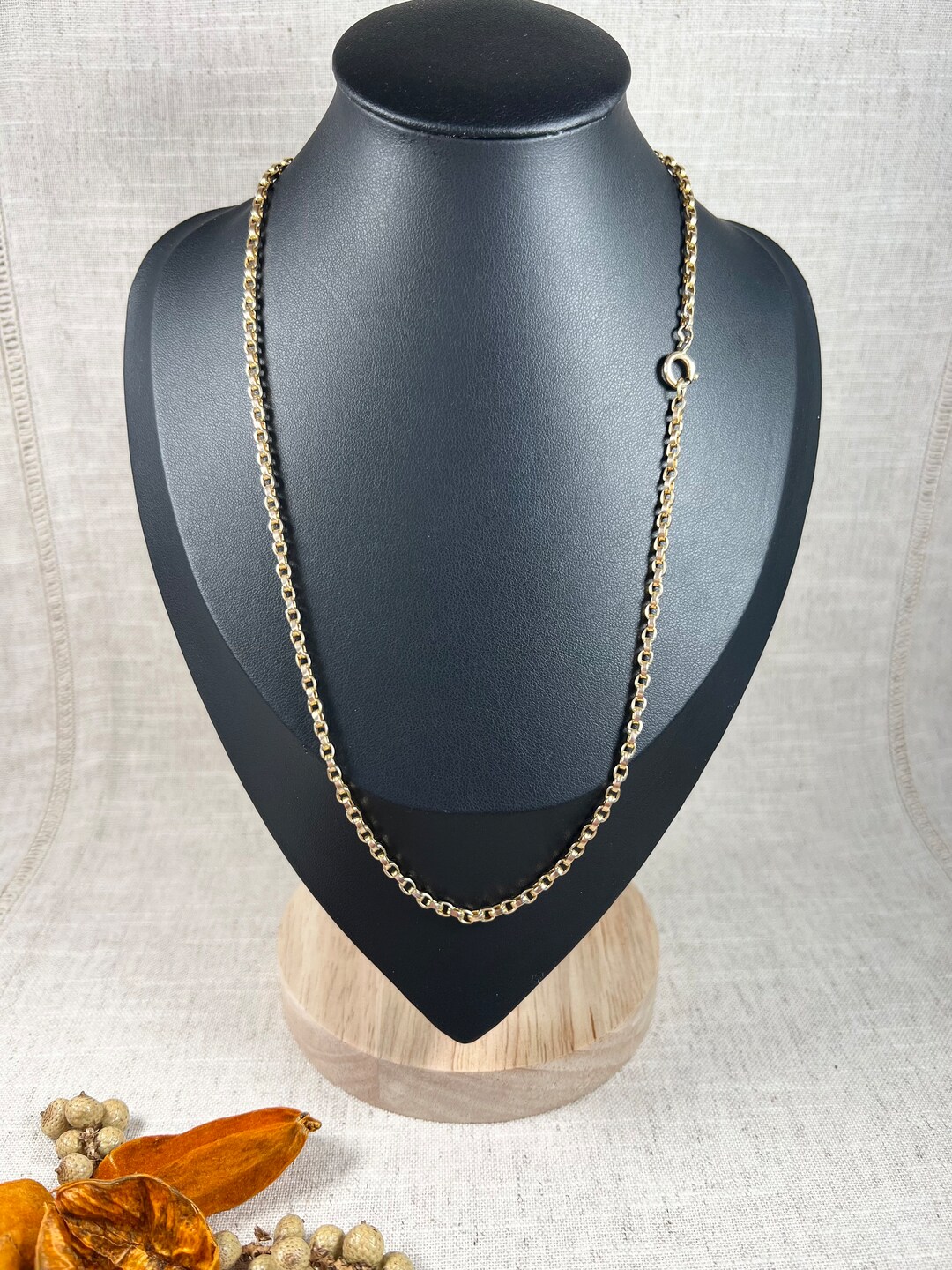 Antique 9ct Gold Edwardian Square Belcher Link Chain - Etsy