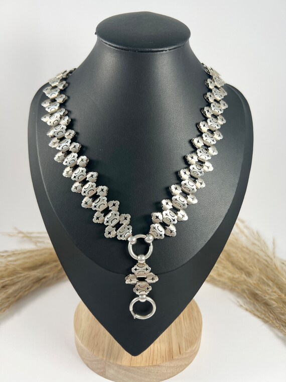 Antique Sterling Silver Victorian Chain, Fancy Link S… - Gem