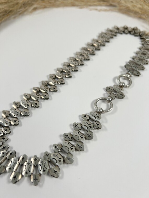Antique Sterling Silver Victorian Chain, Fancy Link S… - Gem
