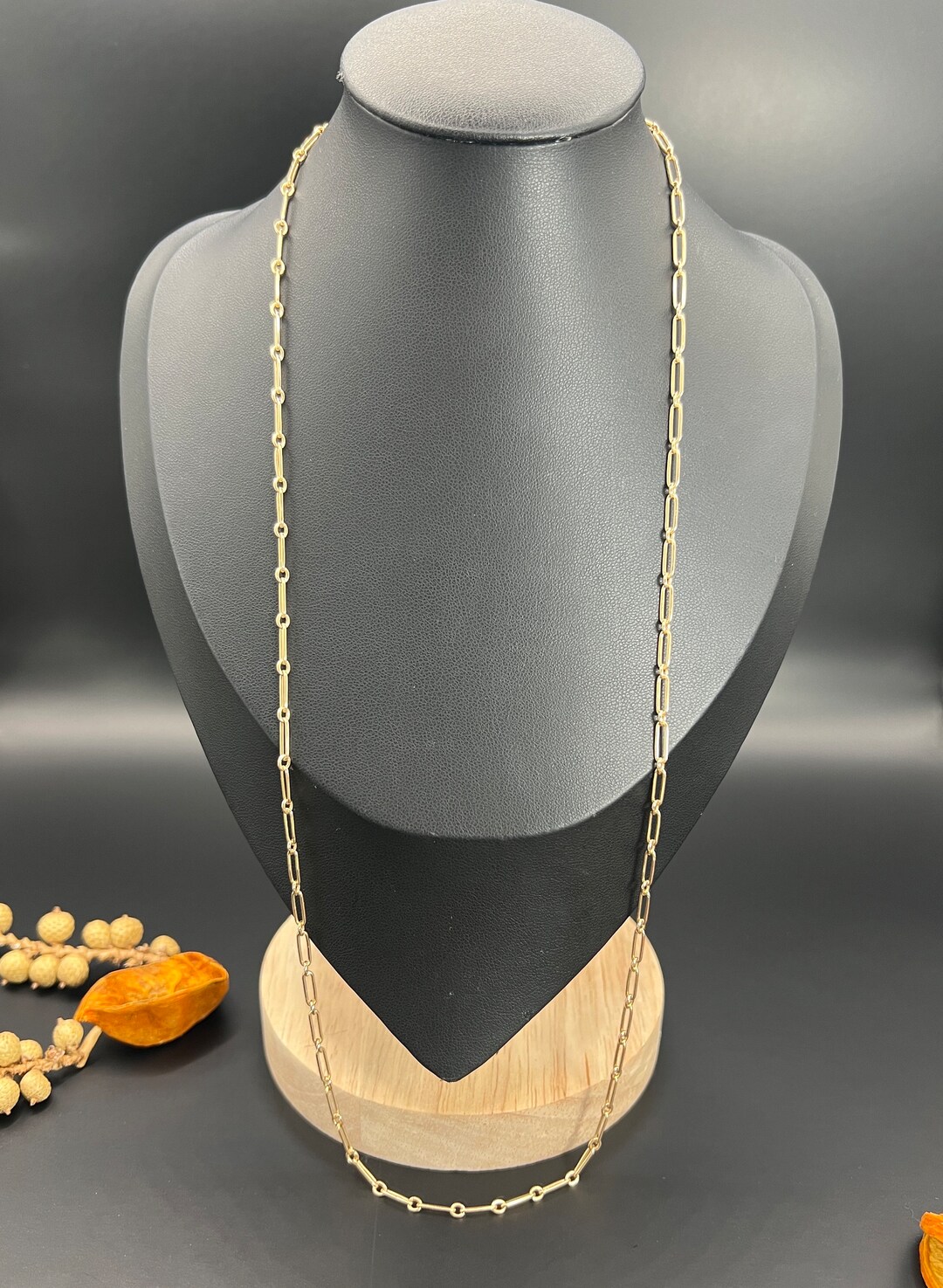 Antique 15ct Yellow Gold, 1920s 24 1/2 Inch Long Fetter Link Chain ...