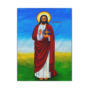 Jesus Christ, Ethiopian Orthodox Icon, Amanuel, Religious Art Canvas ...