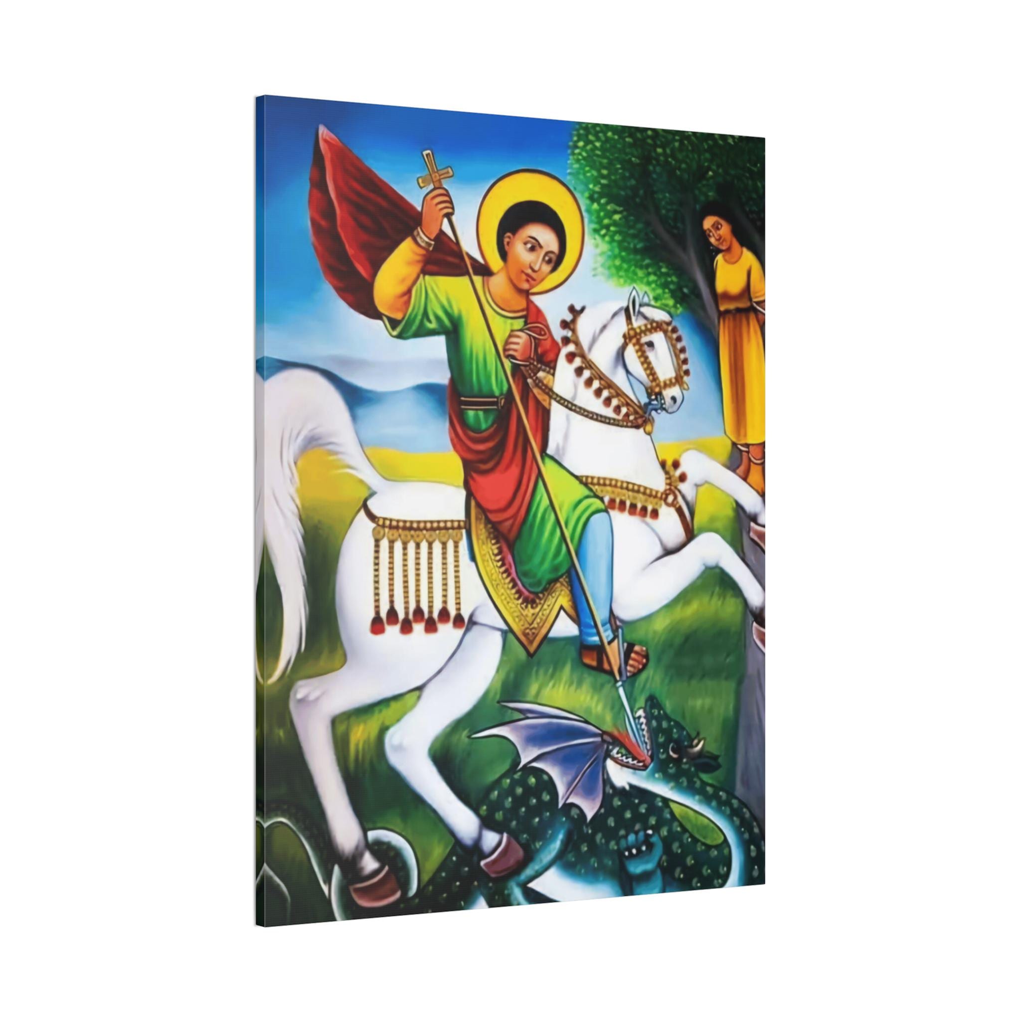 Saint George Ethiopian Orthodox Prayer Canvas Art, Kidus Giorgis ...