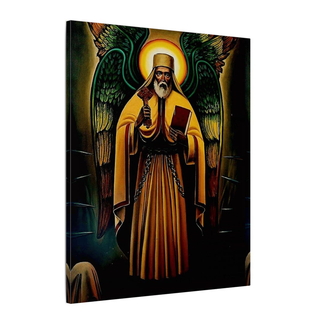Saint Takla Haymanot Canvas: Ethiopian Orthodox Prayer Icon Wall Art ...