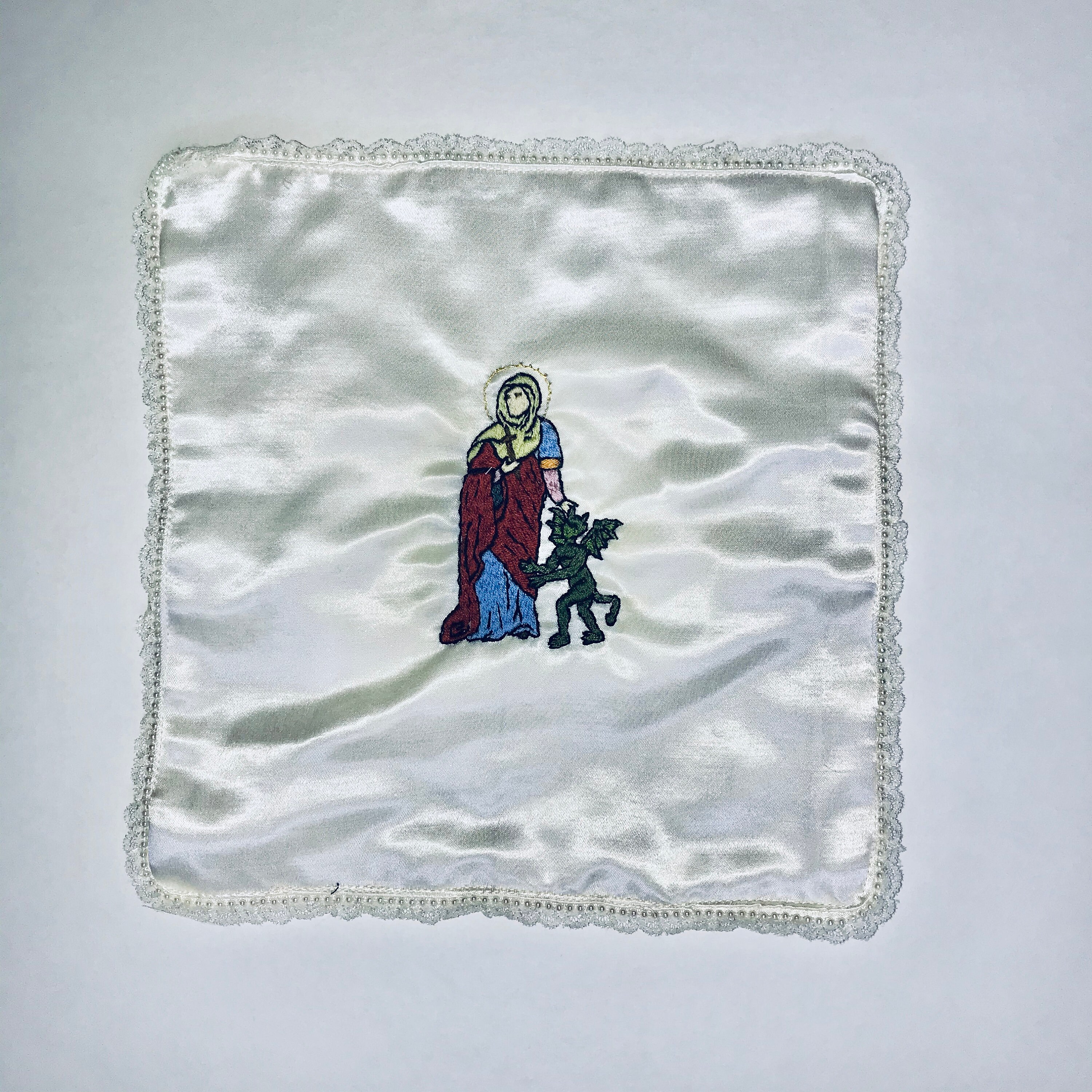 Communion Handkerchief Hand-embroidered Saint Marina - Etsy