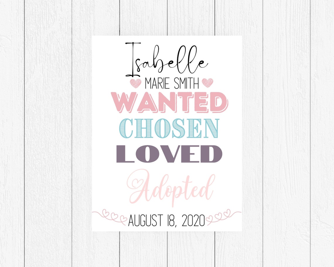 Personalized Adoption Sign Adoption Announcement Sign - Etsy