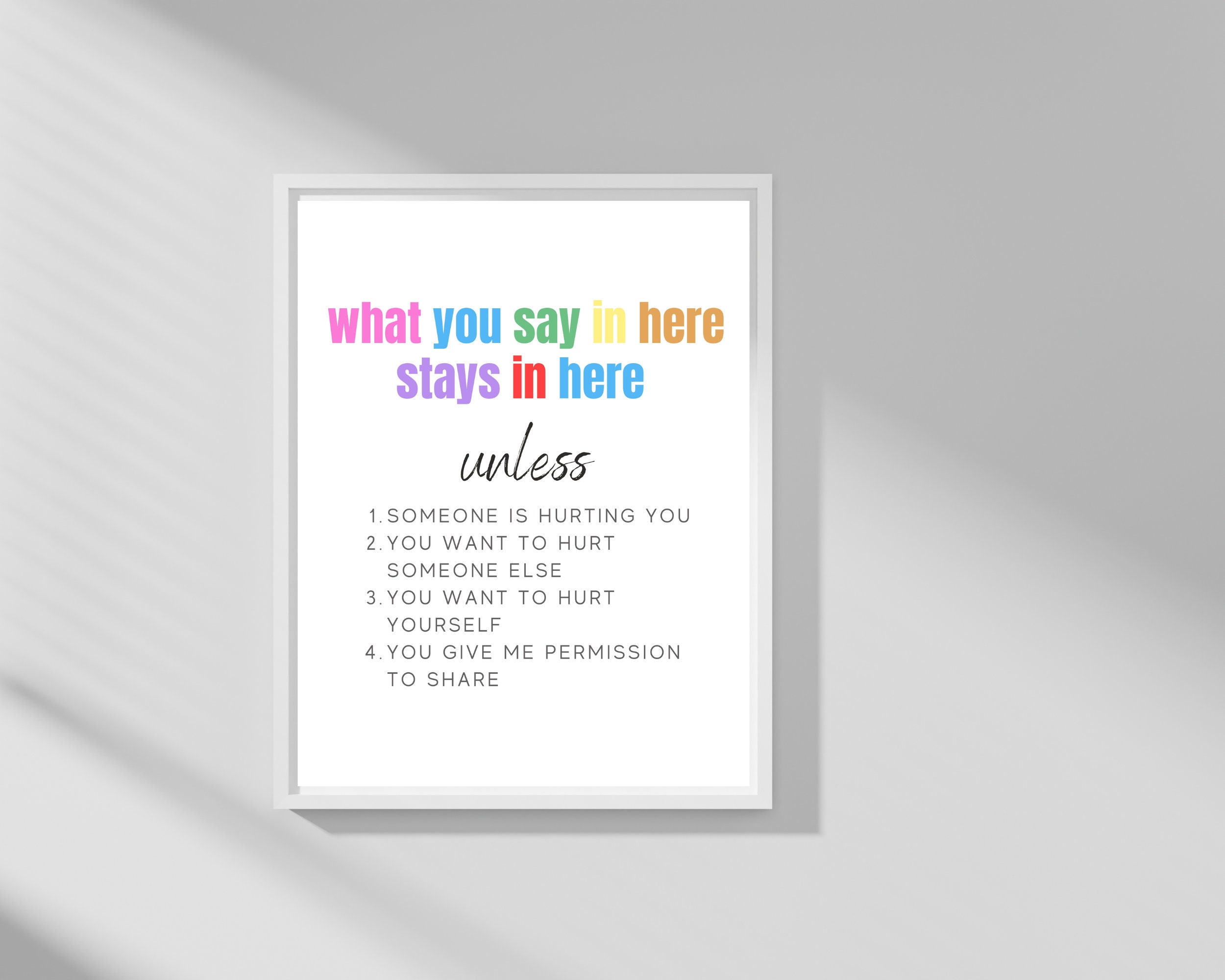 Confidentiality Sign, Counseling Office Sign, What You Say in Here ...